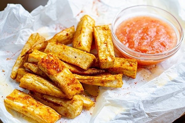 Yuca Fries With Tomato Garlic Salsa