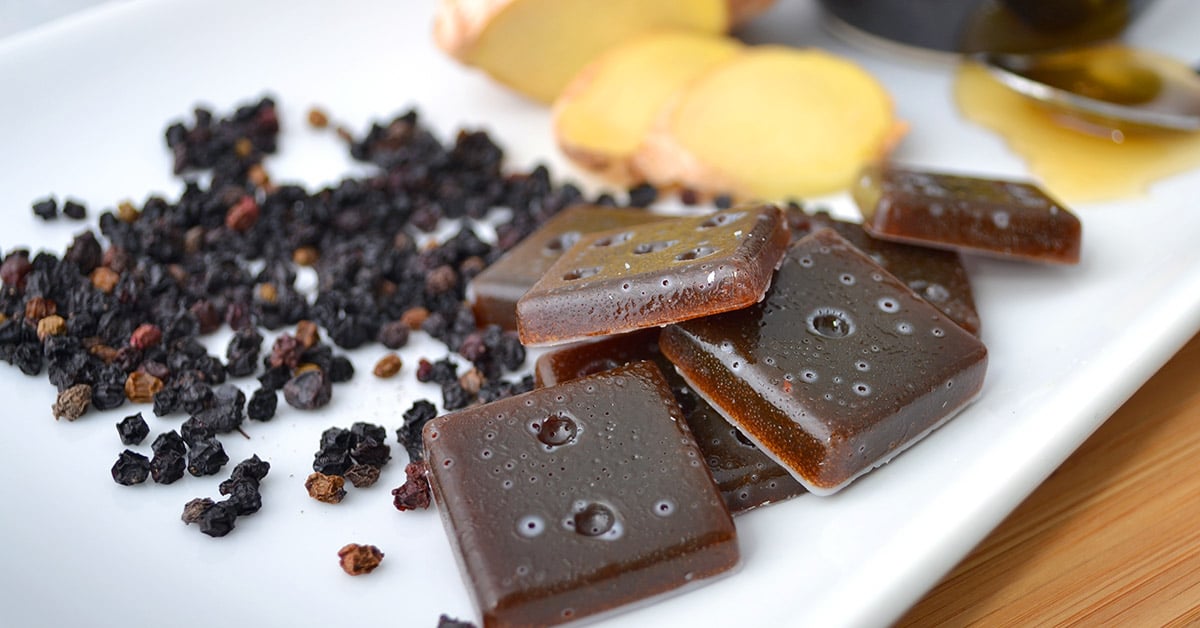 Elderberry Lozenges With Honey & Ginger
