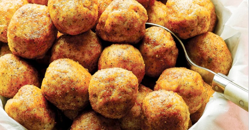 Paleo Fried Chicken Meatballs with Collard Greens