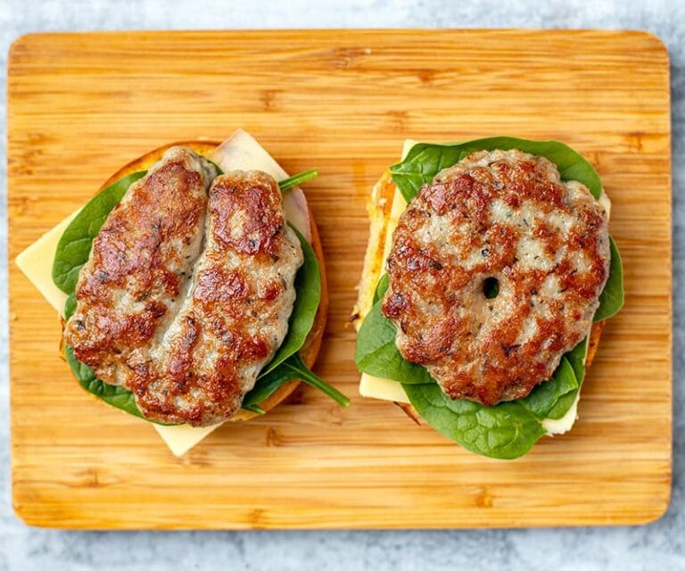Breakfast Burger With Sausage & Egg