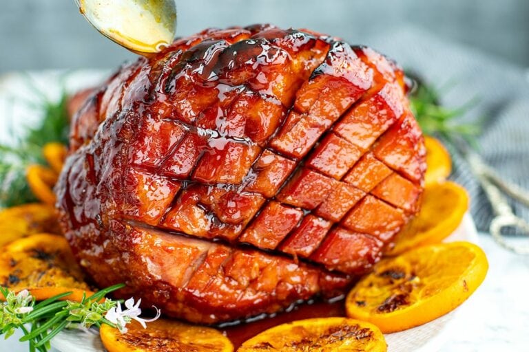Orange Bourbon Glazed Ham
