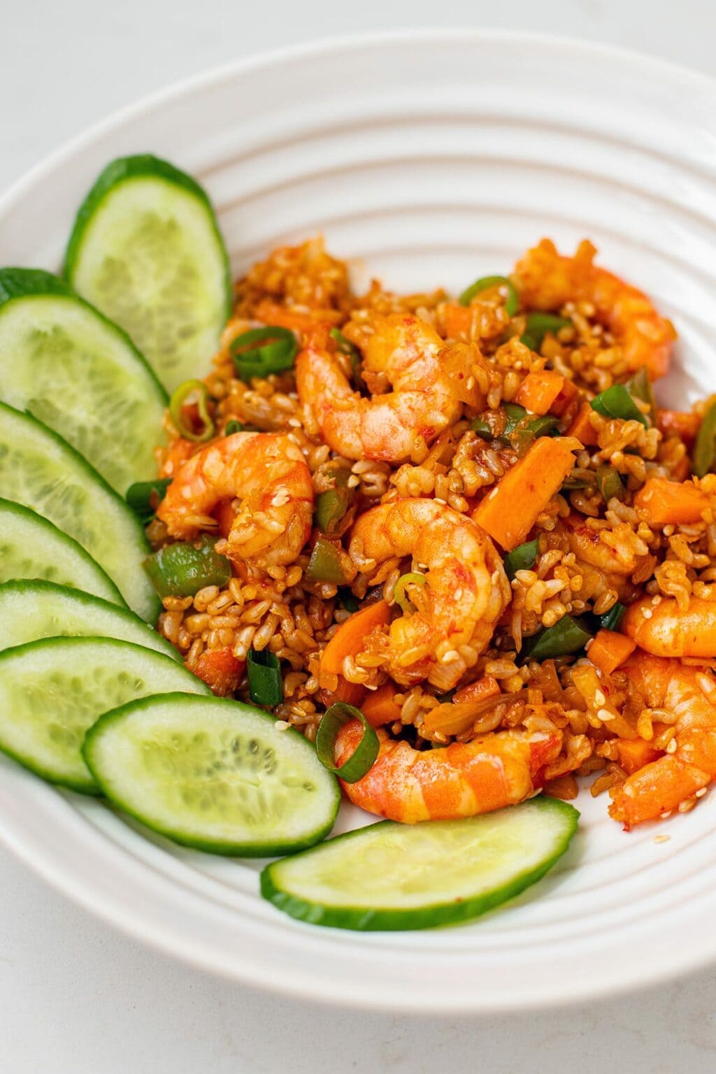 Kimchi Fried Rice With Shrimp & Veggies