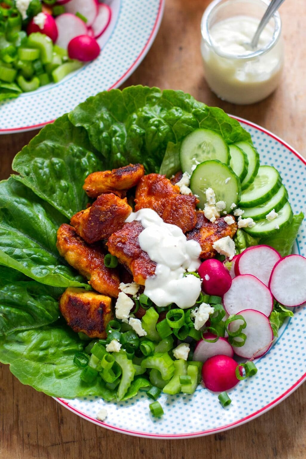 Healthy Buffalo Chicken Salad With Blue Cheese Dressing