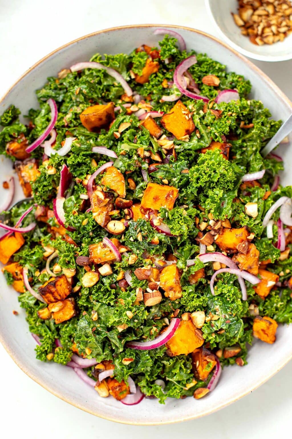 Kale & Sweet Potato Salad With Tahini Lemon Dressing