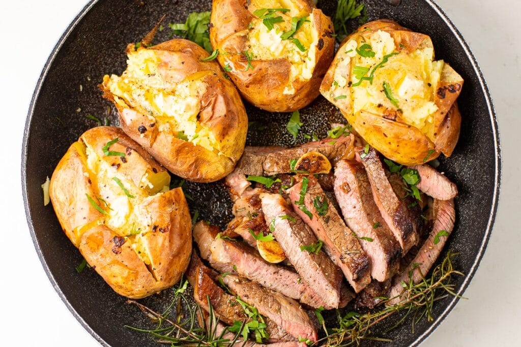 Steak And Baked Potato With Umami Butter