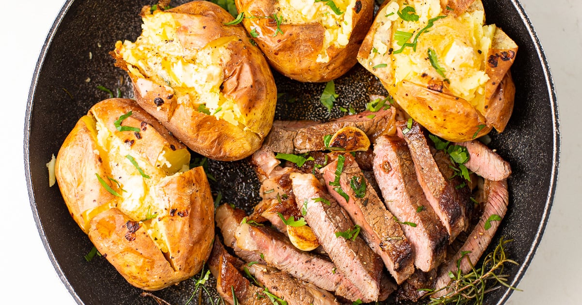Steak And Baked Potato With Umami Butter