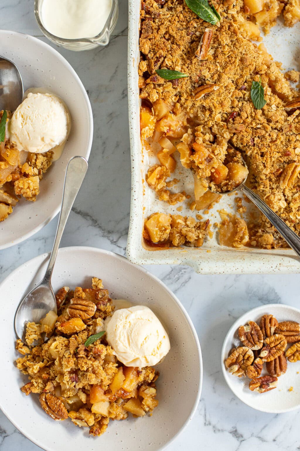 Apple Quince Crumble With Pecan Topping