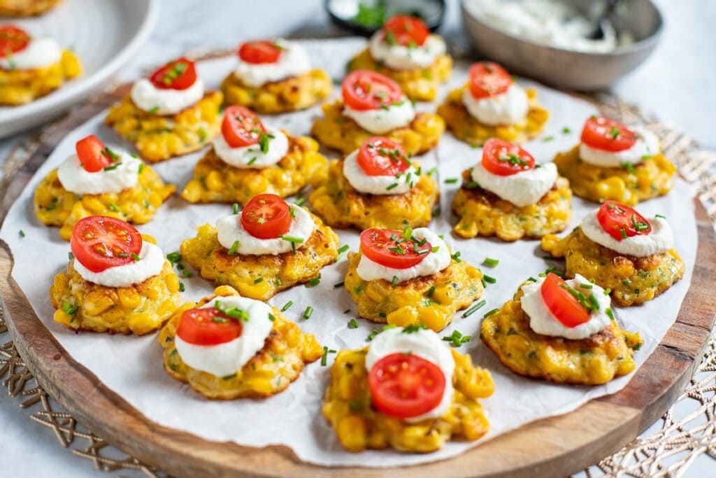 Corn Fritters With Whipped Feta