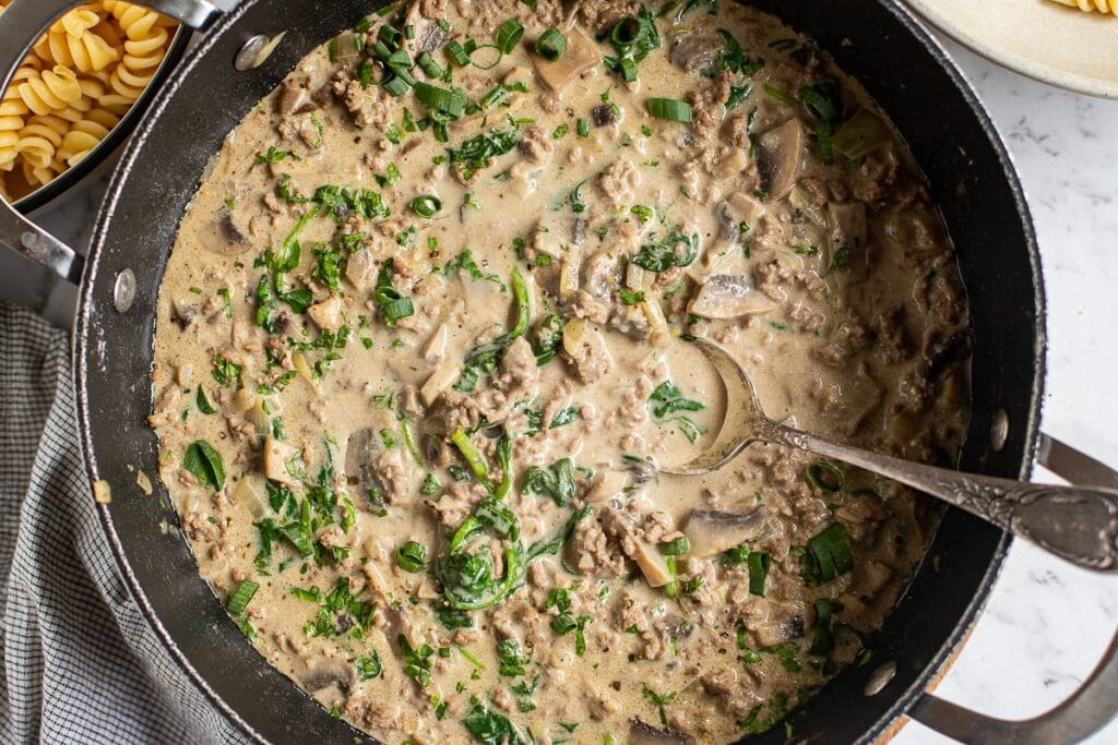 Healthy Ground Beef Stroganoff