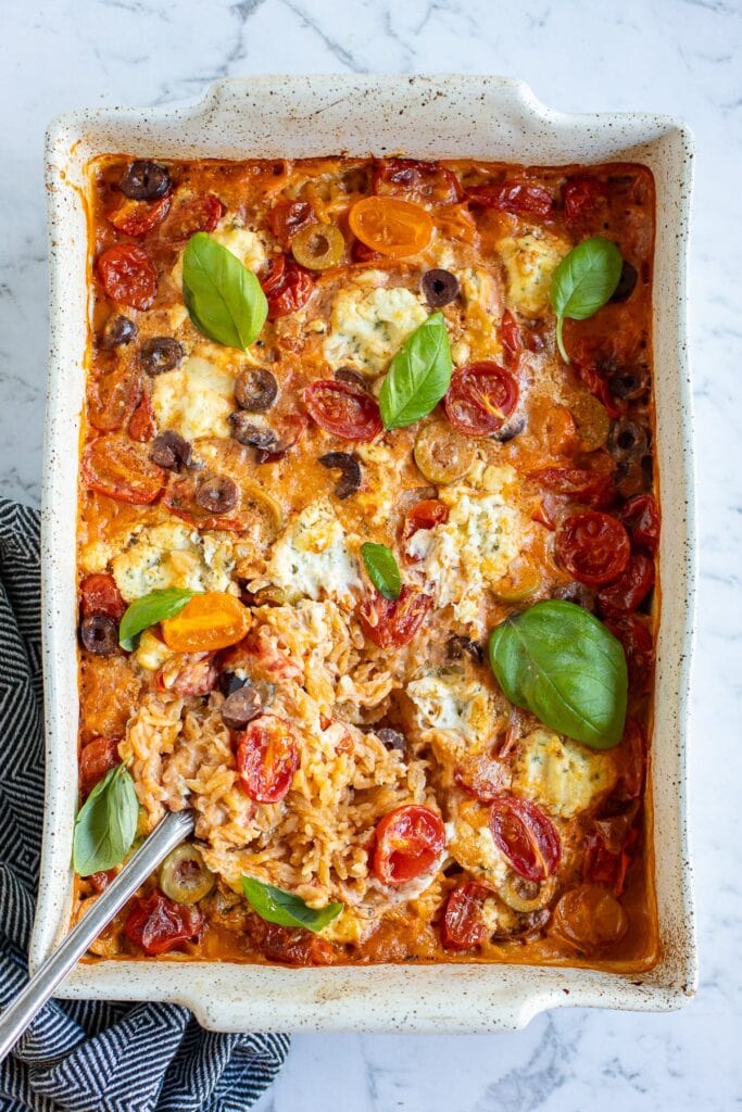 Boursin Orzo Bake With Cherry Tomatoes