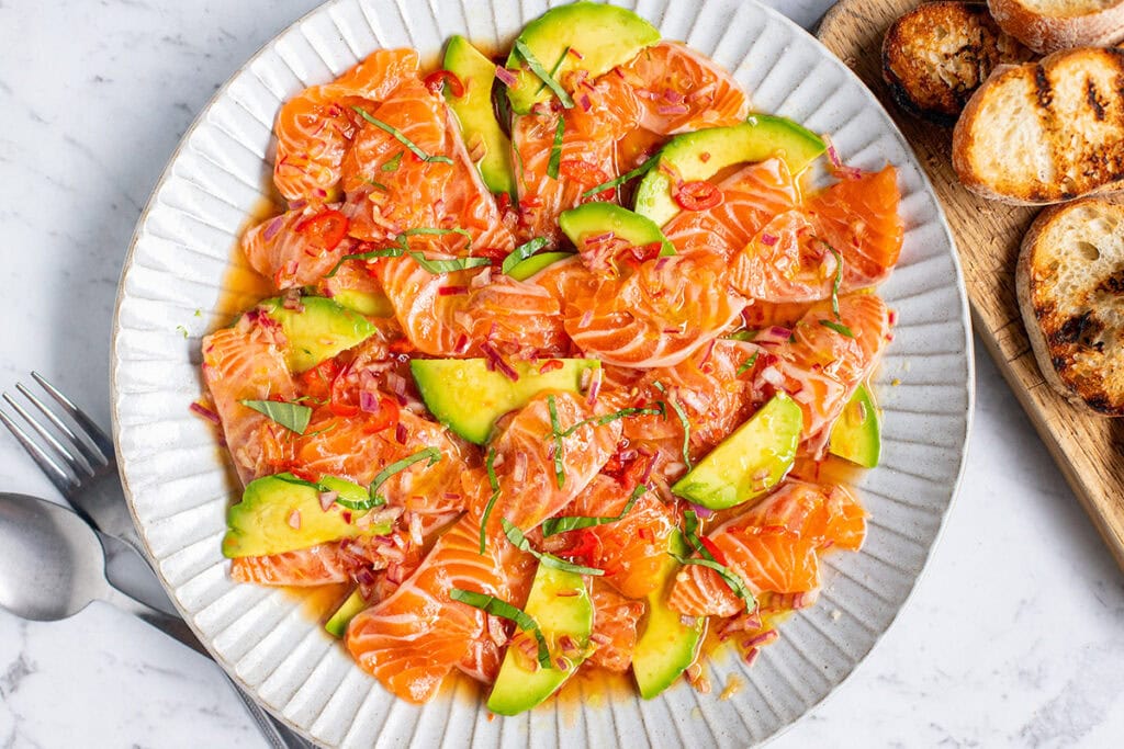 Salmon Crudo With Citrus Dressing