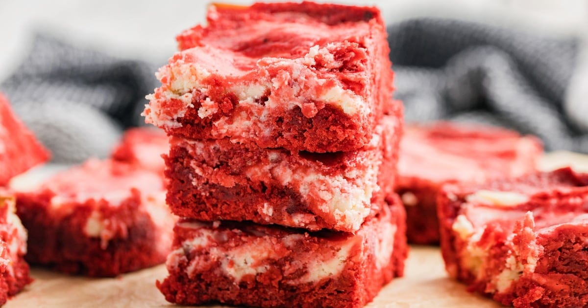 Red Velvet Brownies With Cheesecake Swirl