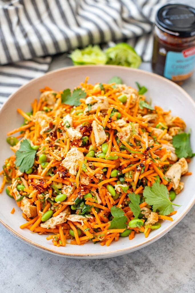 Asian Carrot Salad With Chicken & Edamame