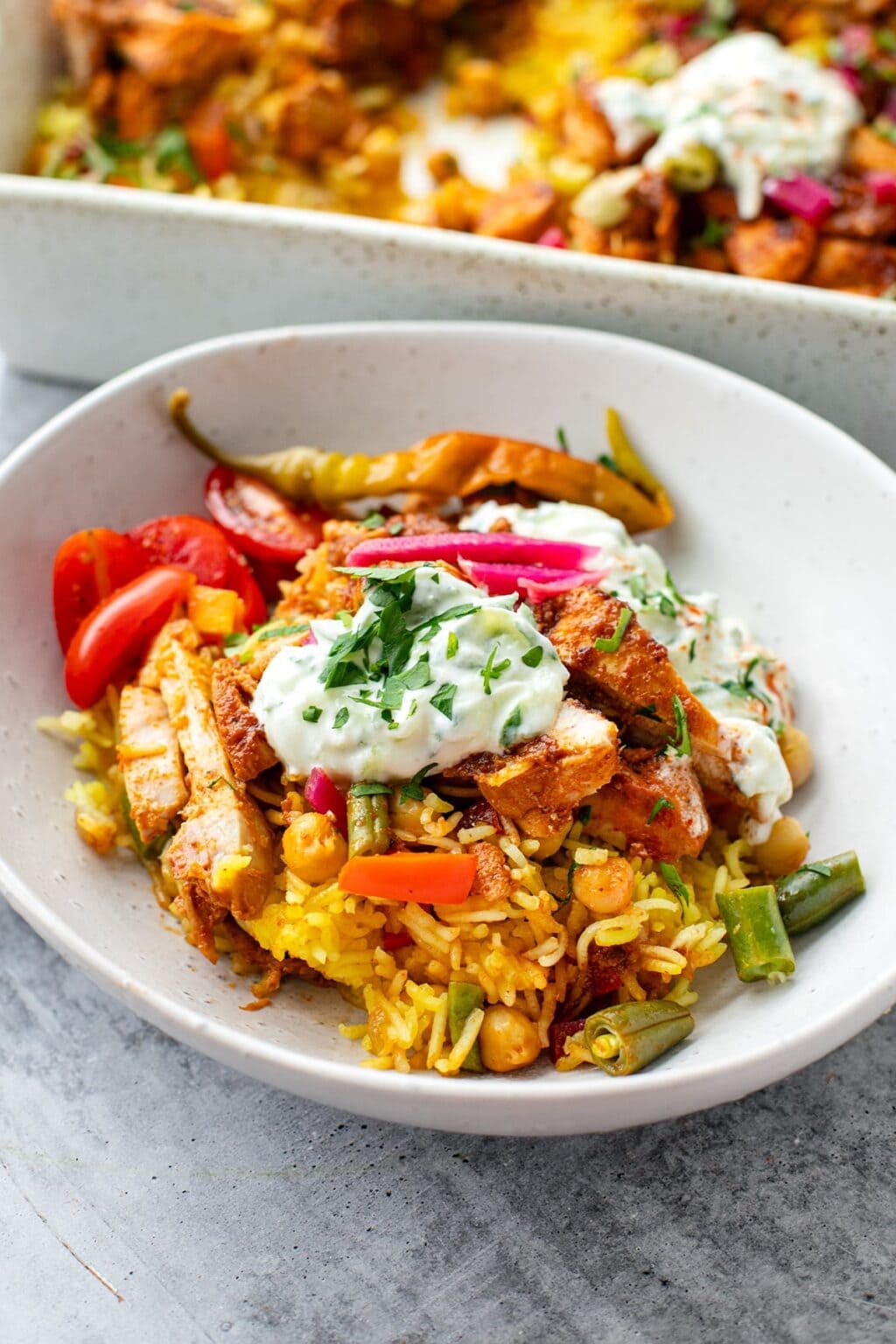 Chicken Shawarma With Baked Rice & Vegetables