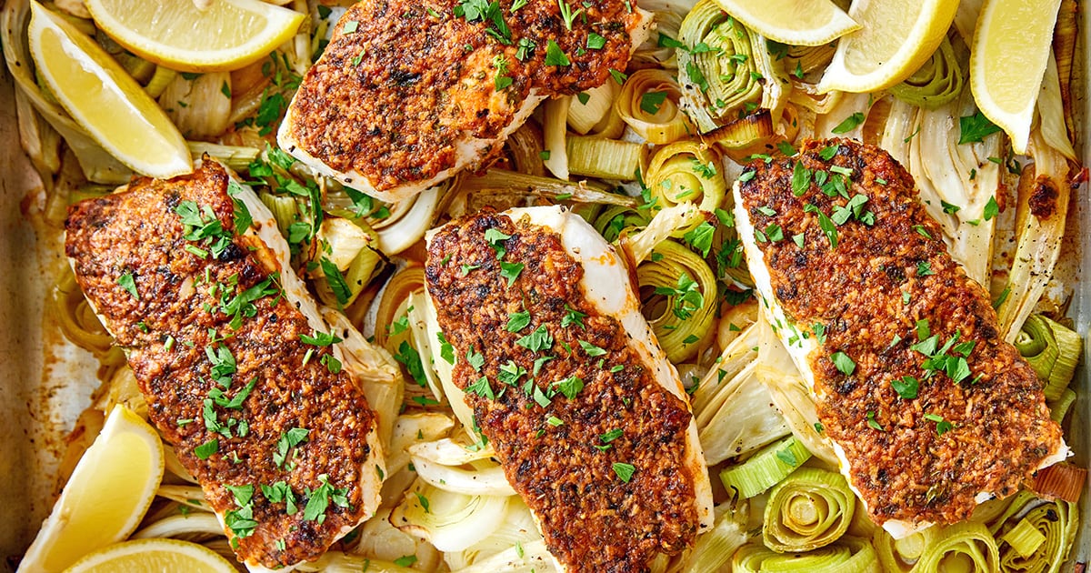 Parmesan Crusted Baked Halibut (Easy Sheet Pan Dinner)