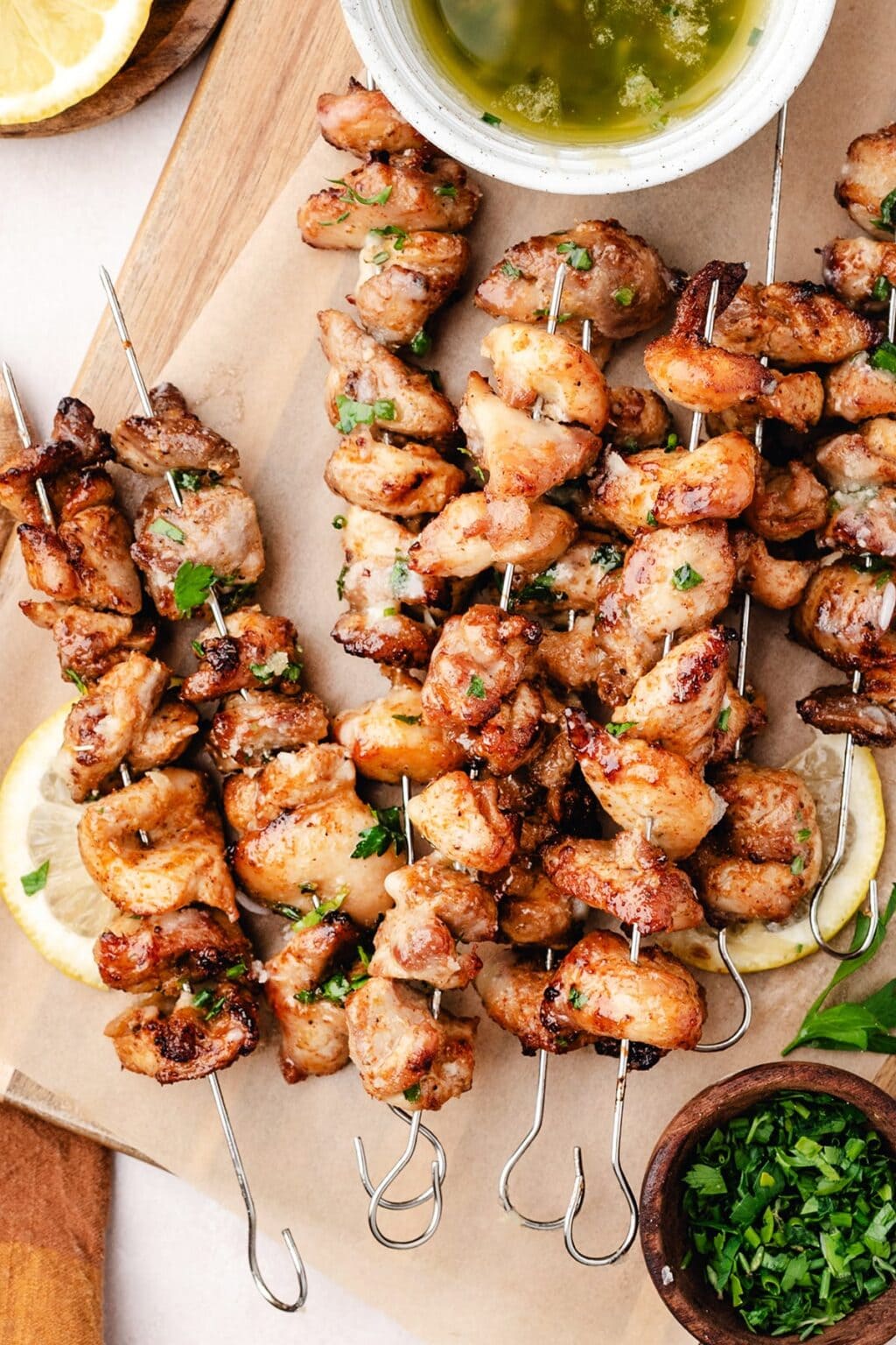 Garlic Butter Chicken Skewers (Grilled or Pan-Fried)
